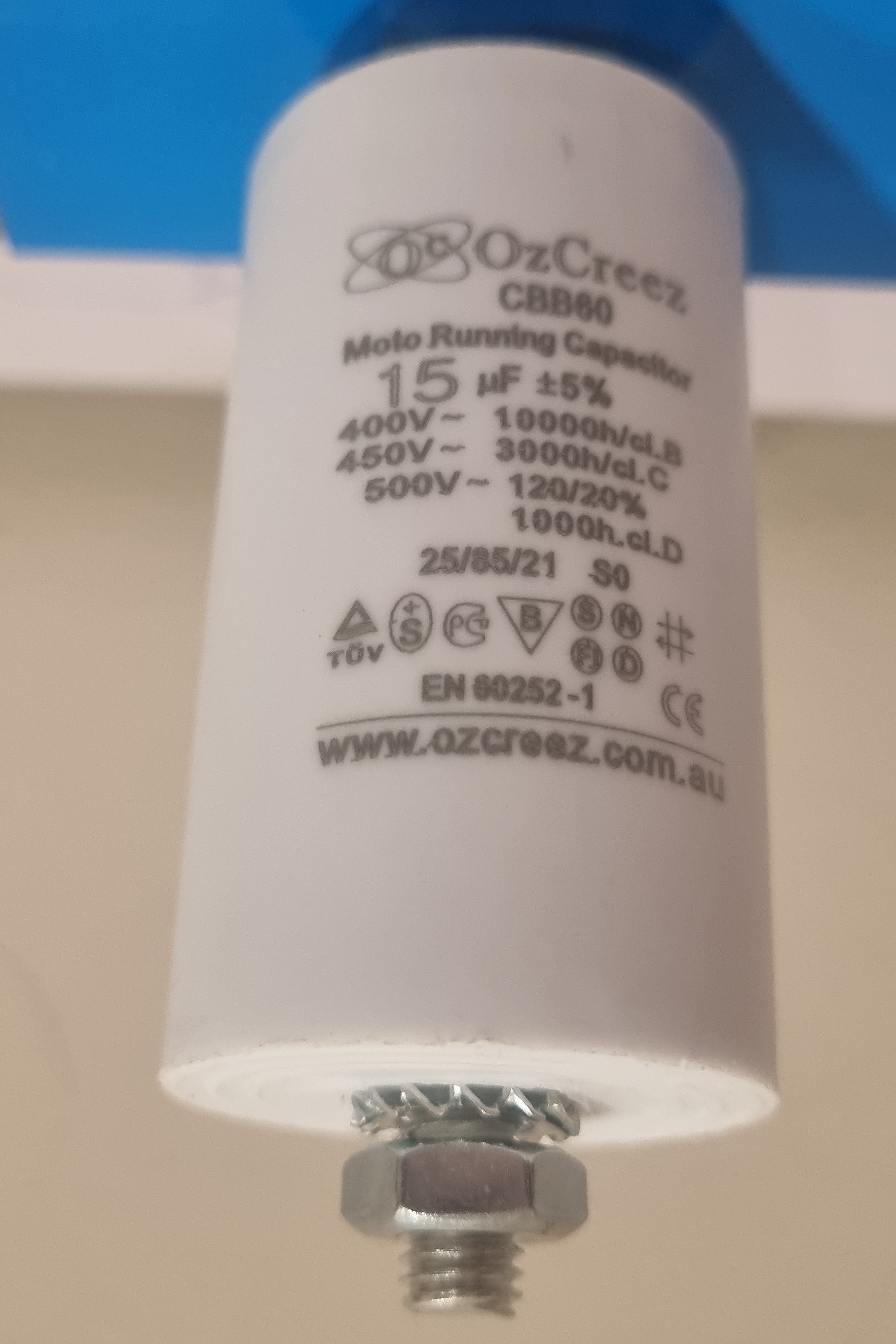 CBB60 15uF 450V 50/60Hz 4 Pin With Thread Motor Start Run Capacitor HV ...